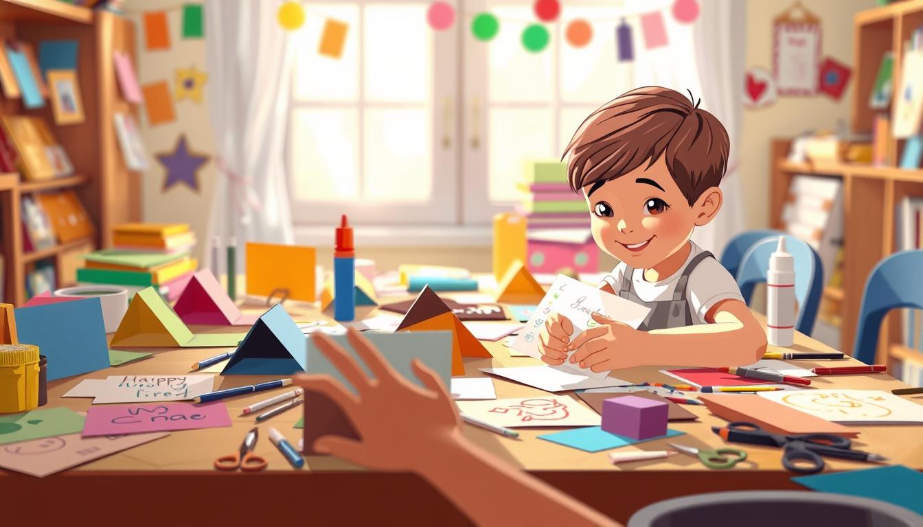 Fun Paper Crafts for Kids Colorful Greeting Cards